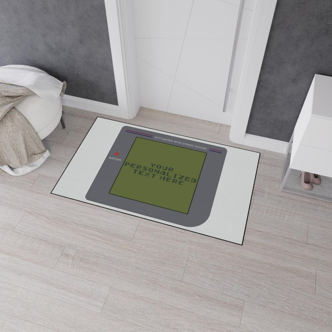 Floor Mat, Classic 8-bit Handheld Console Design, Gamer Rug, Retro ...