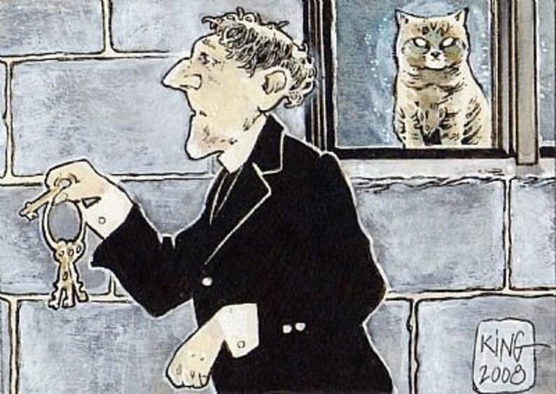 The Brown Tabby of the Abbey ATC ACEO Original Cat Art Print - Etsy