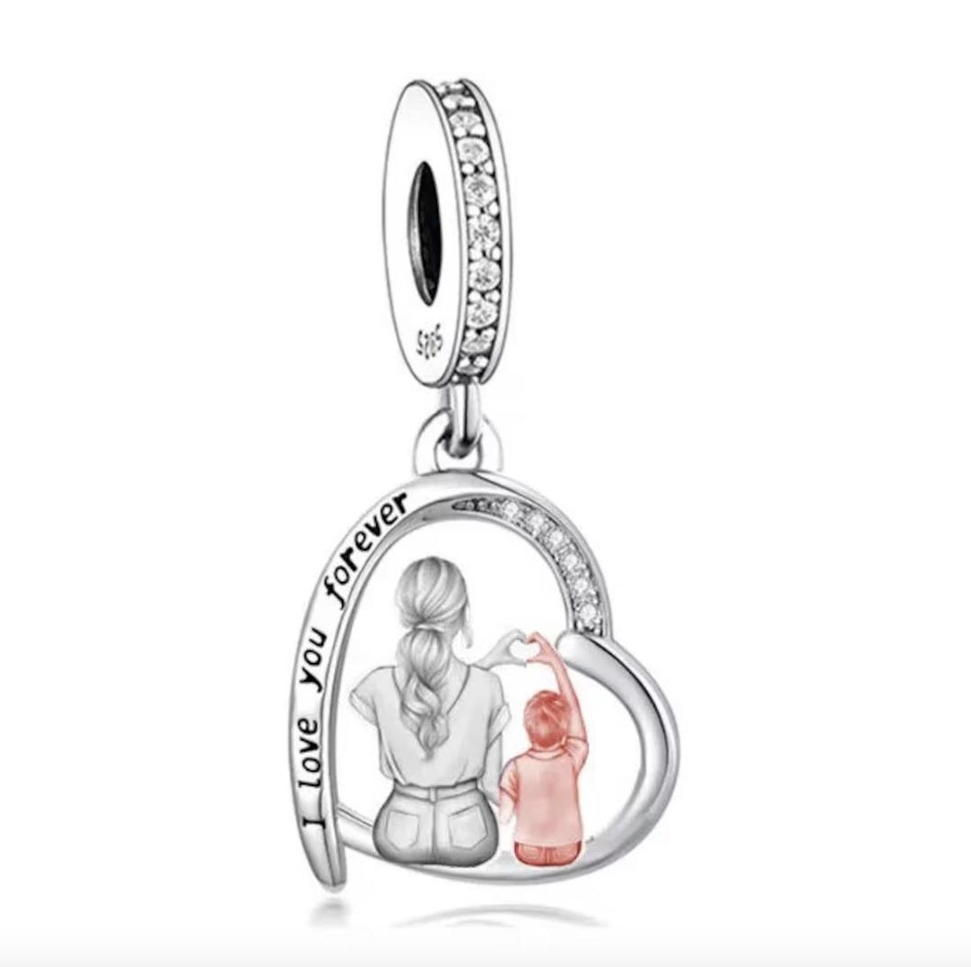 Mother & Son Charm / Brother and Sister Charm , Fits European Bracelet ...