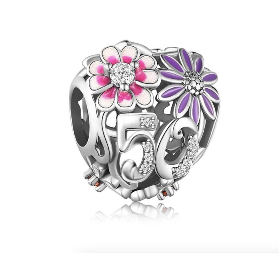 50th Birthday Celebration Charm, 50th Anniversary Charm, Fits All Charm ...