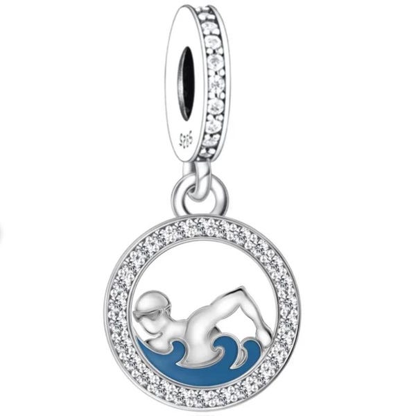 Swimmer Charm - Etsy