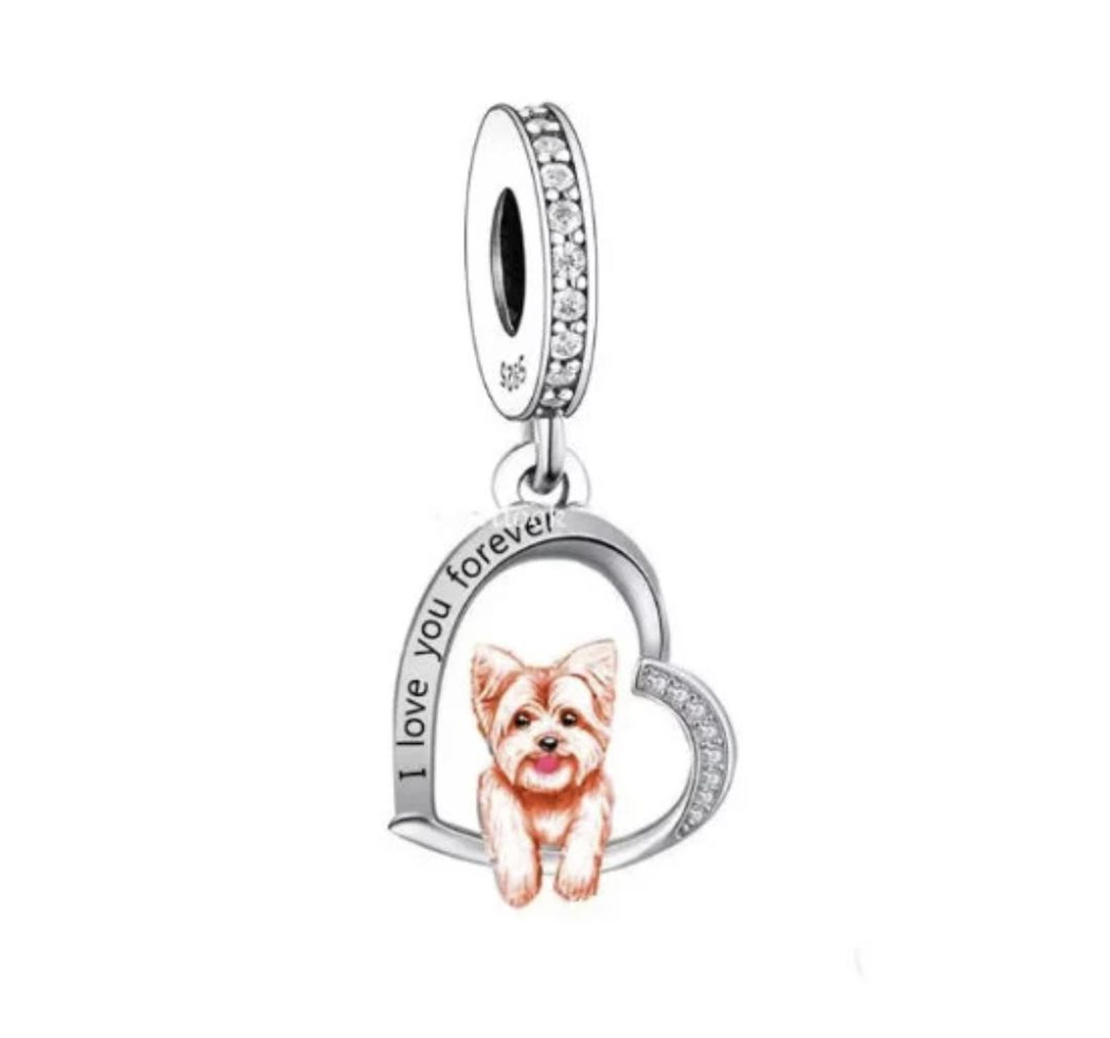 Yorkshire Terrier Dog Pendant Dangle Charm, Puppy Love Charm, Yorkie ...