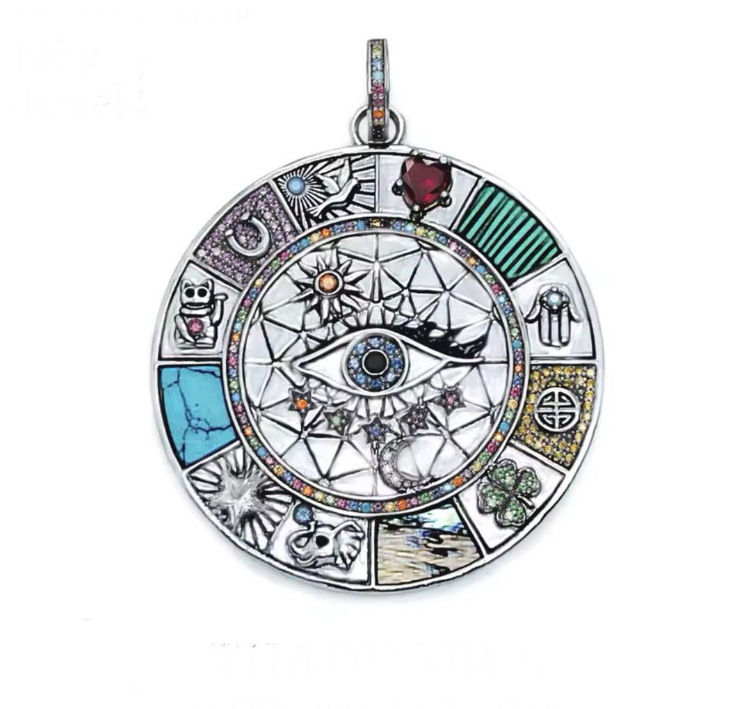 Amulet Magical Lucky Symbols Pendant ,S925 Sterling Silver, Vintage ...