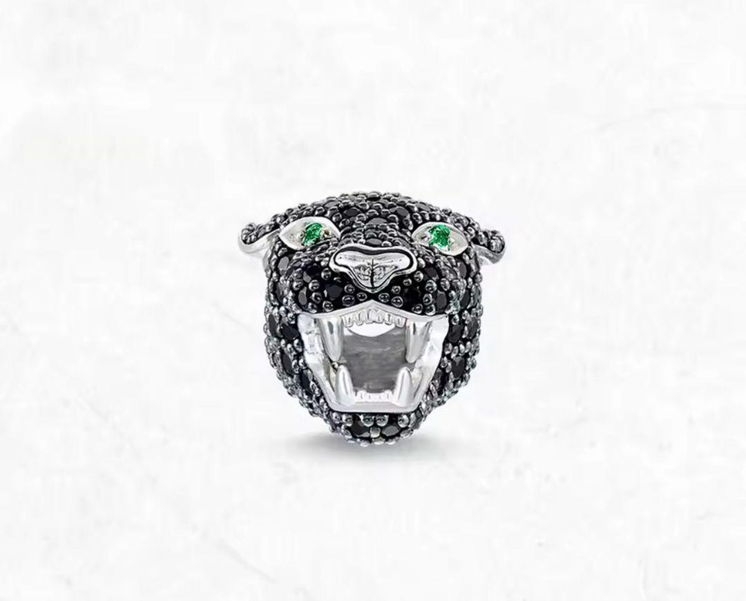 Black Panther Head Charm: Sterling Silver & CZ, Fits Pandora Bracelets ...