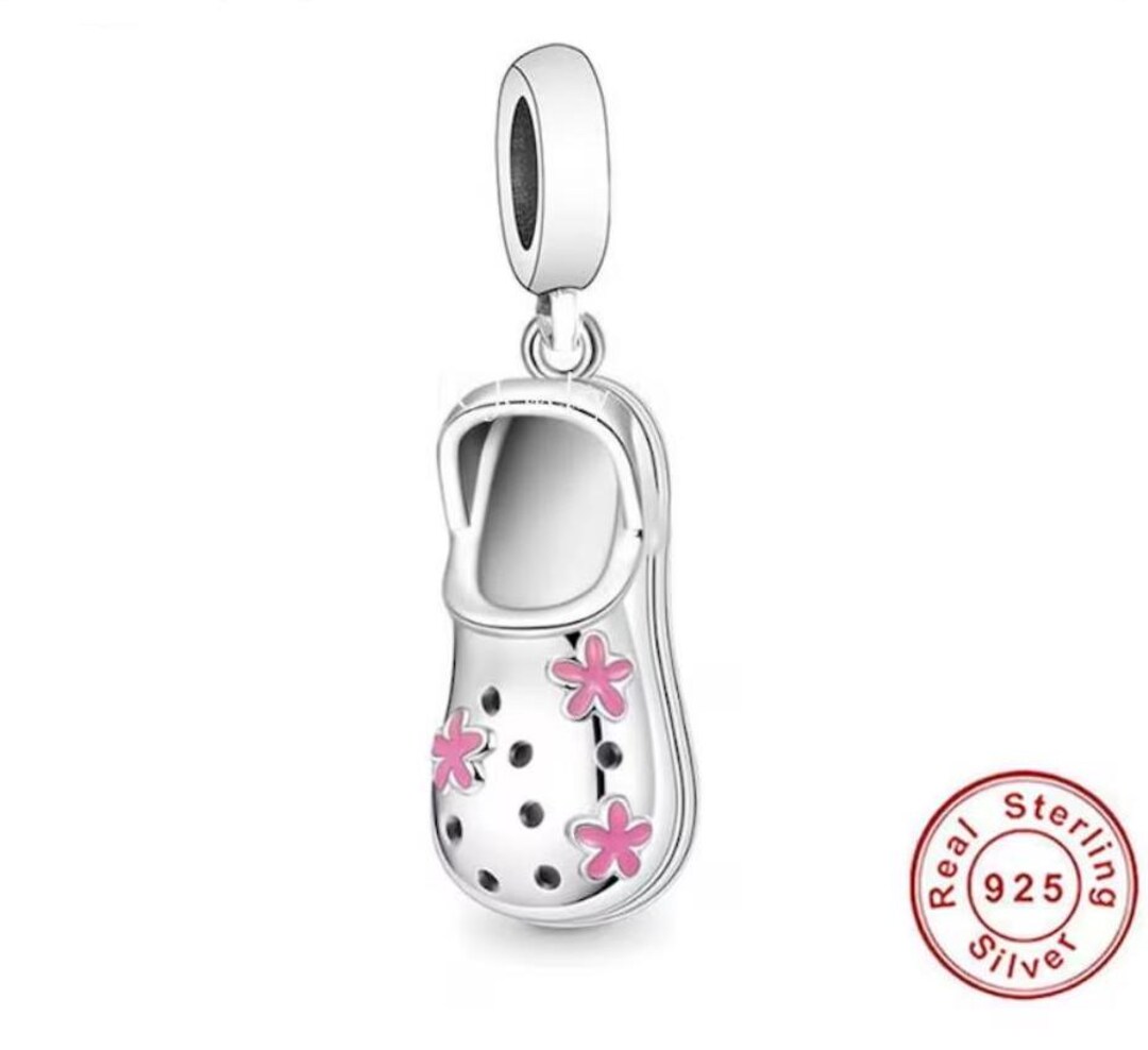 Croc Clog Beach Shoe Charm , Genuine Sterling Silver Charm for ...