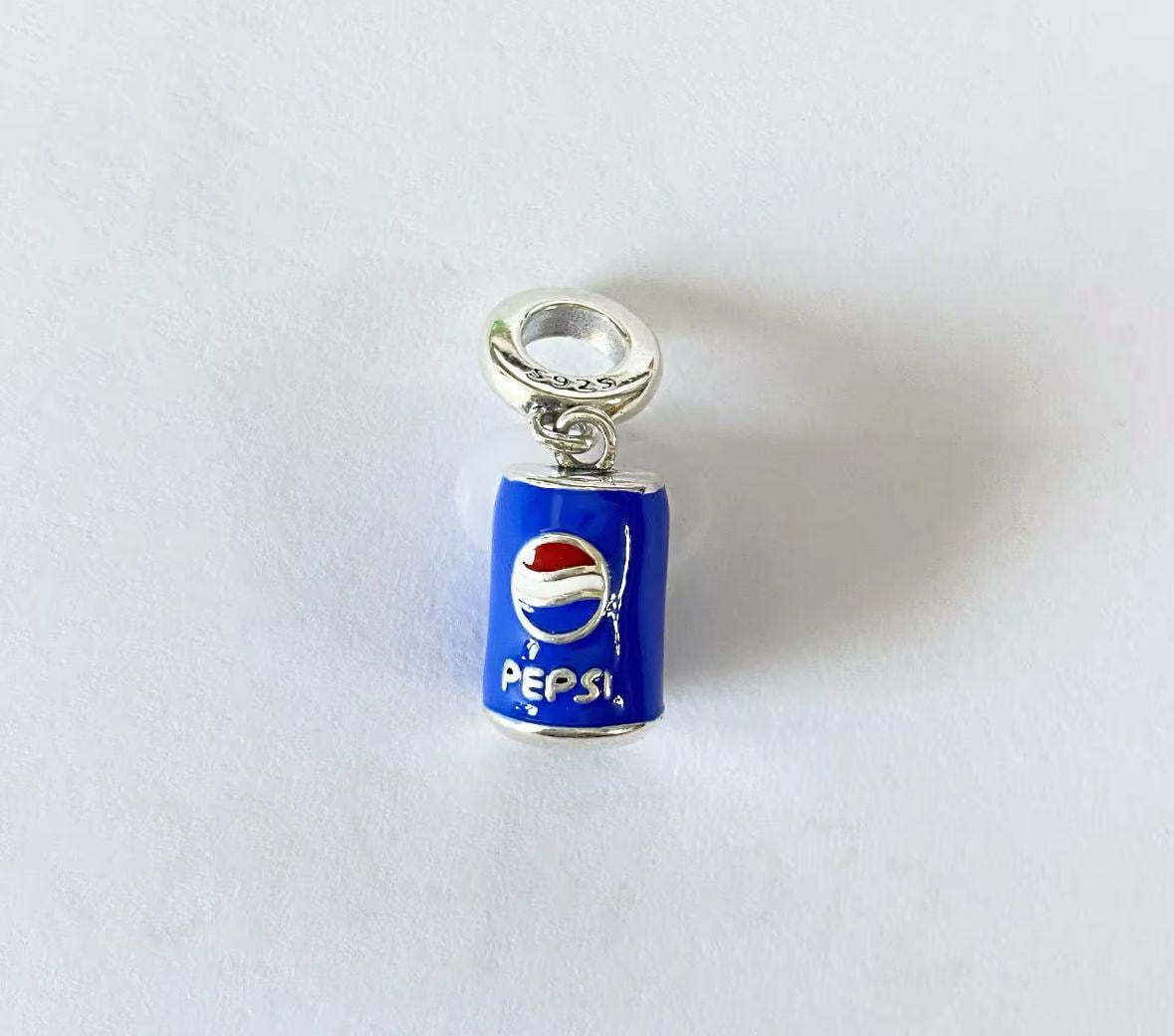 Pepsi Cola Can Dangle Charm: Sterling Silver Enamel Bracelet Charm - Etsy