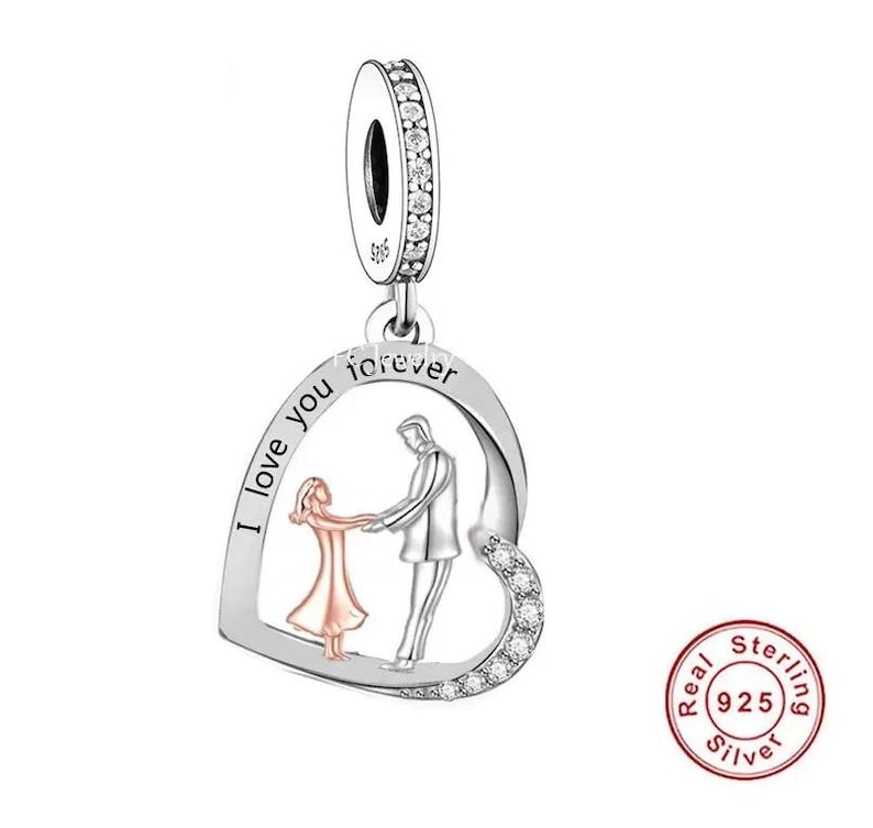 Dad and Daughter Charm / Daddy Daughter I Love You Forever Charm , Fits ...
