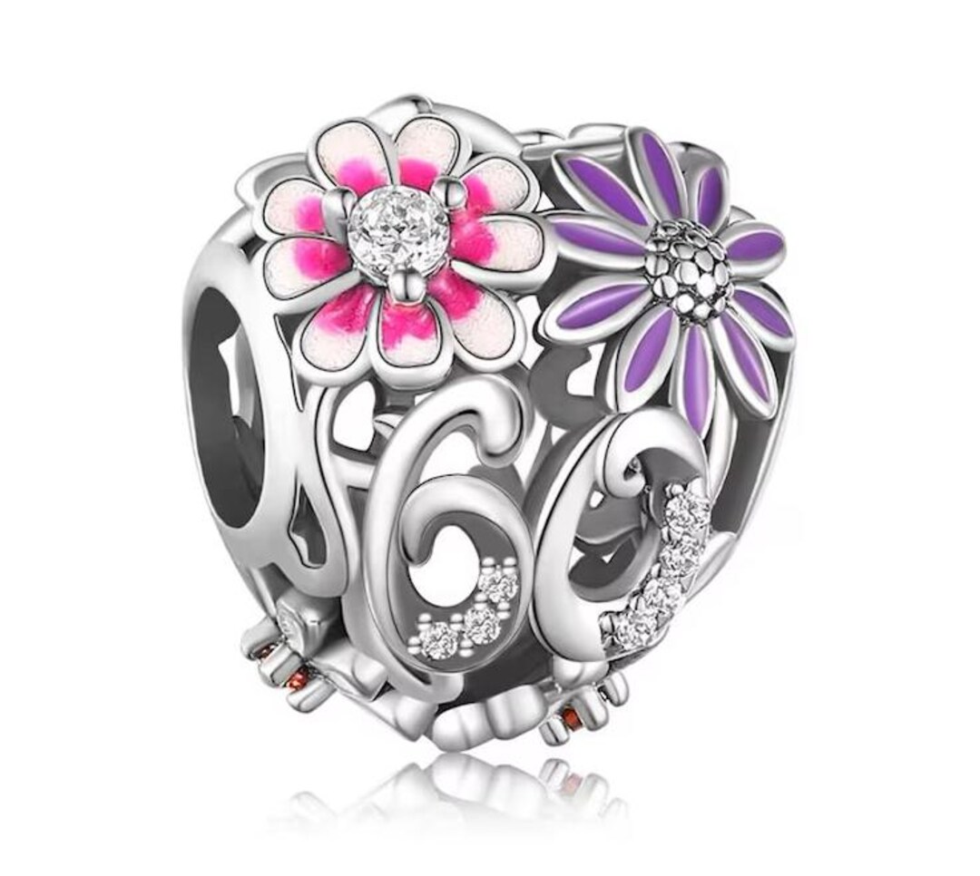 60th Birthday Celebration Charm, 60th Anniversary Charm, Fits All Charm ...