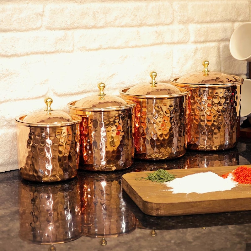 Old Copper Canisters - Etsy UK