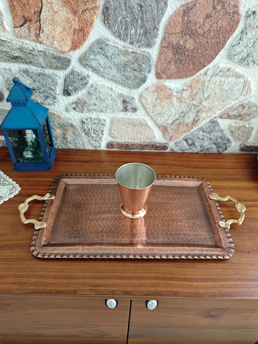 Extra Large Pure Copper Serving Tray, Handmade Copper Tray, Rectangle ...