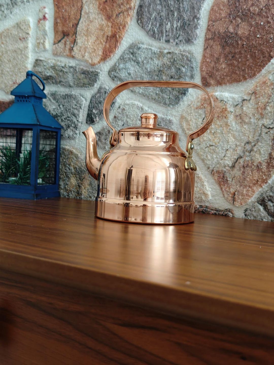Solid Copper Teapot,tea Kettle Stovetop, Handmade Copper Kettle,40oz English Teapot, Pour Over ...