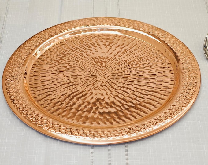 Vintage Hammered Copper Charger Plates (set of 6) Dinnerware Collector ...
