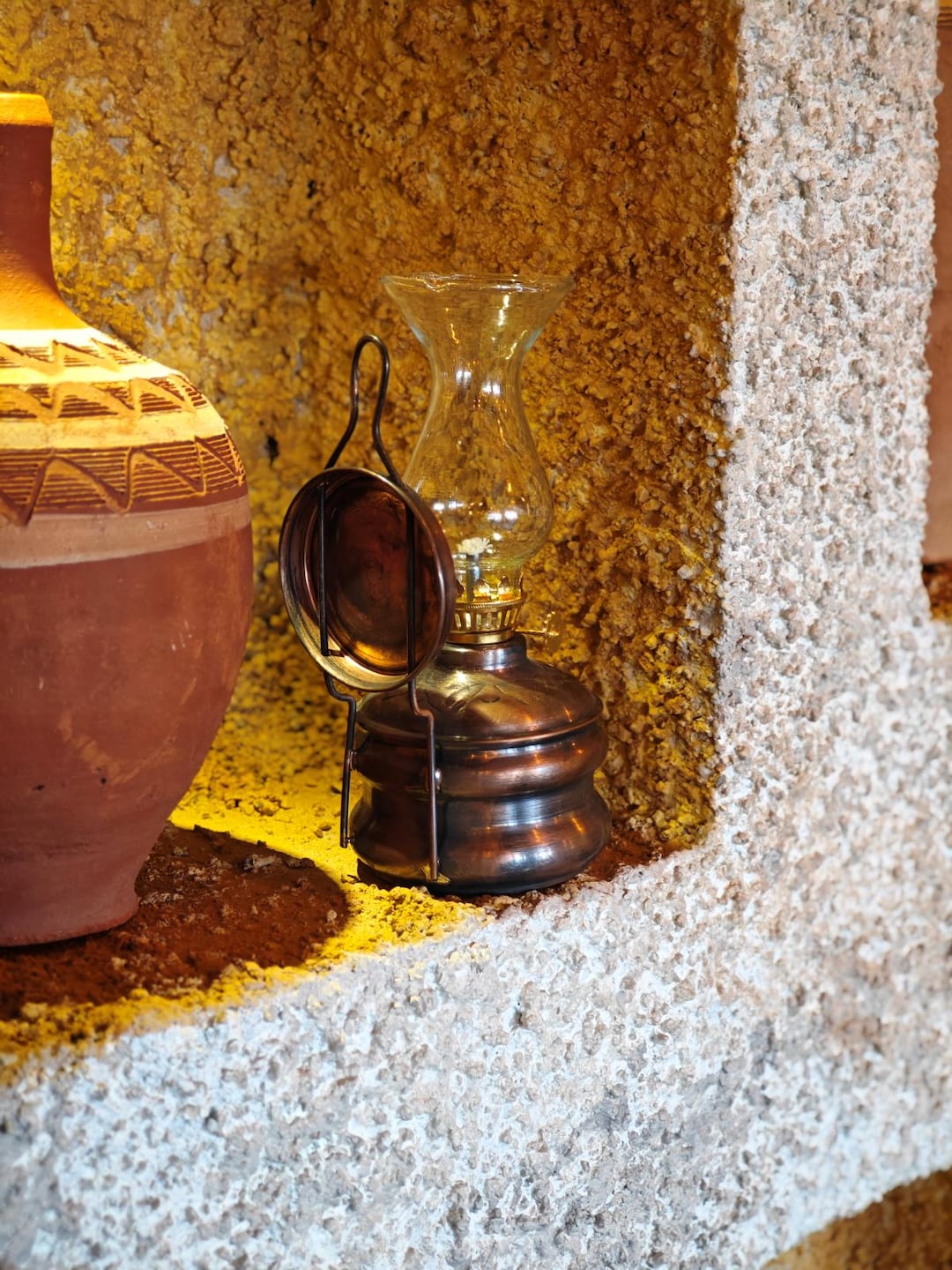 Traditional Copper Oil Lamp – Antique Copper Lantern, Paraffin Lamp ...