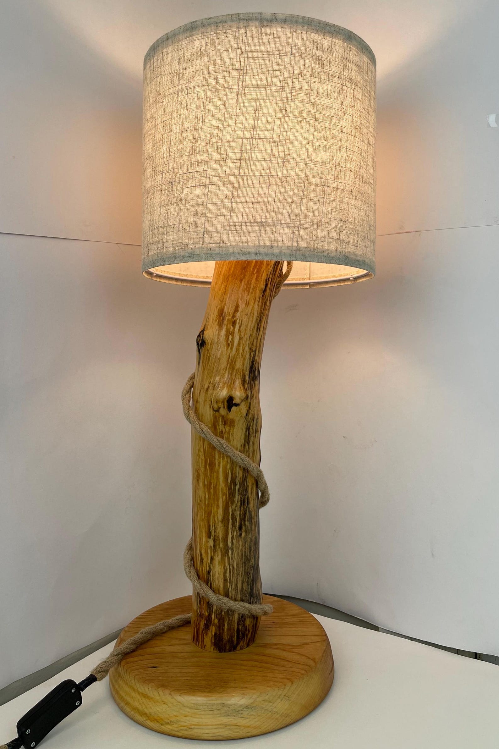 Handmade Rustic Table Lamp, Reclaimed Wood, Wooden Lamp - Etsy