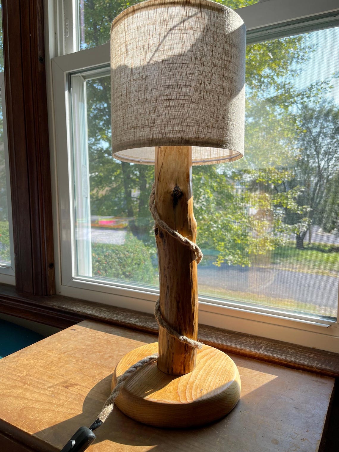 Handmade Rustic Table Lamp, Reclaimed Wood, Wooden Lamp - Etsy