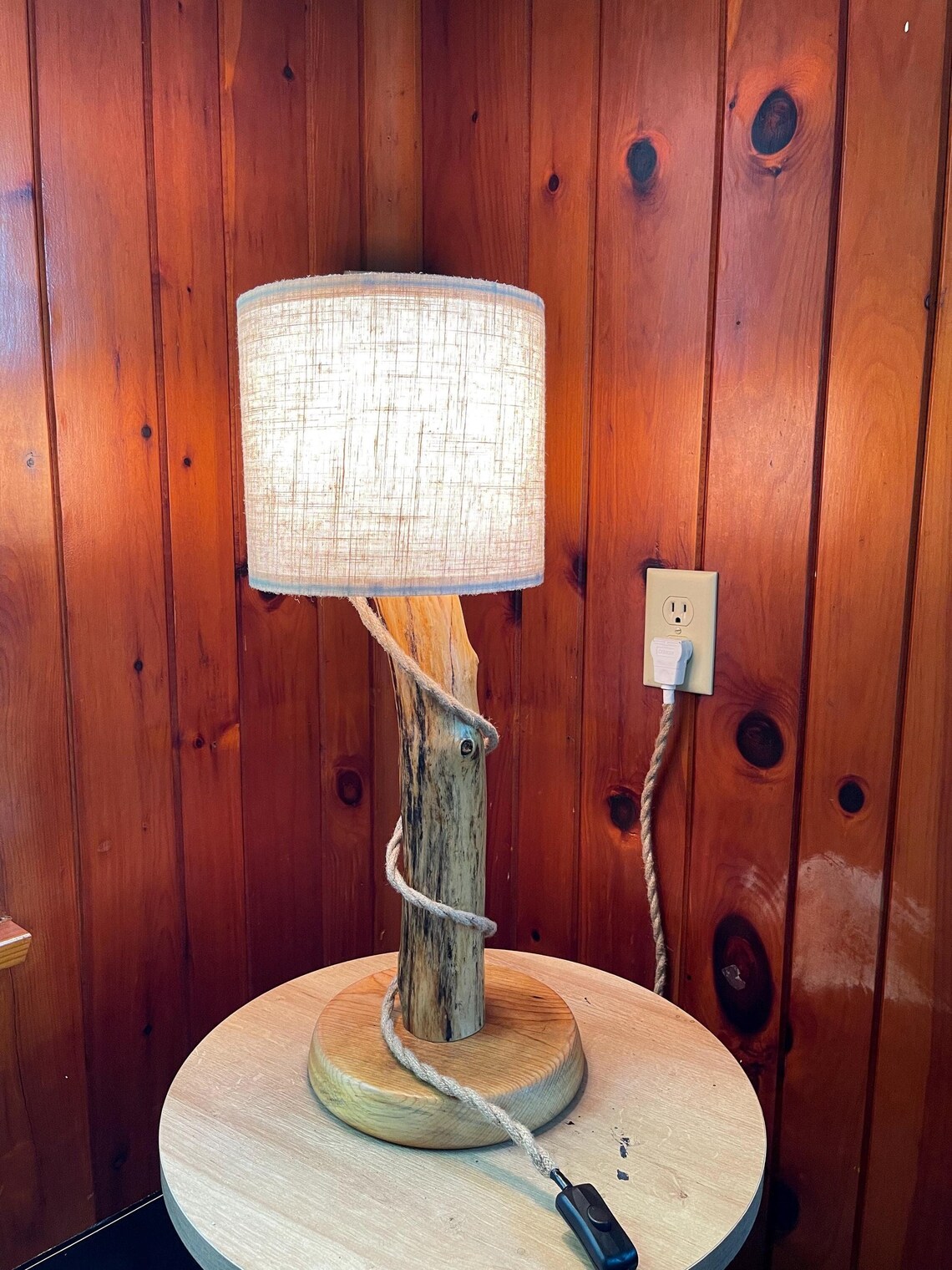 Handmade Rustic Table Lamp, Reclaimed Wood, Wooden Lamp - Etsy