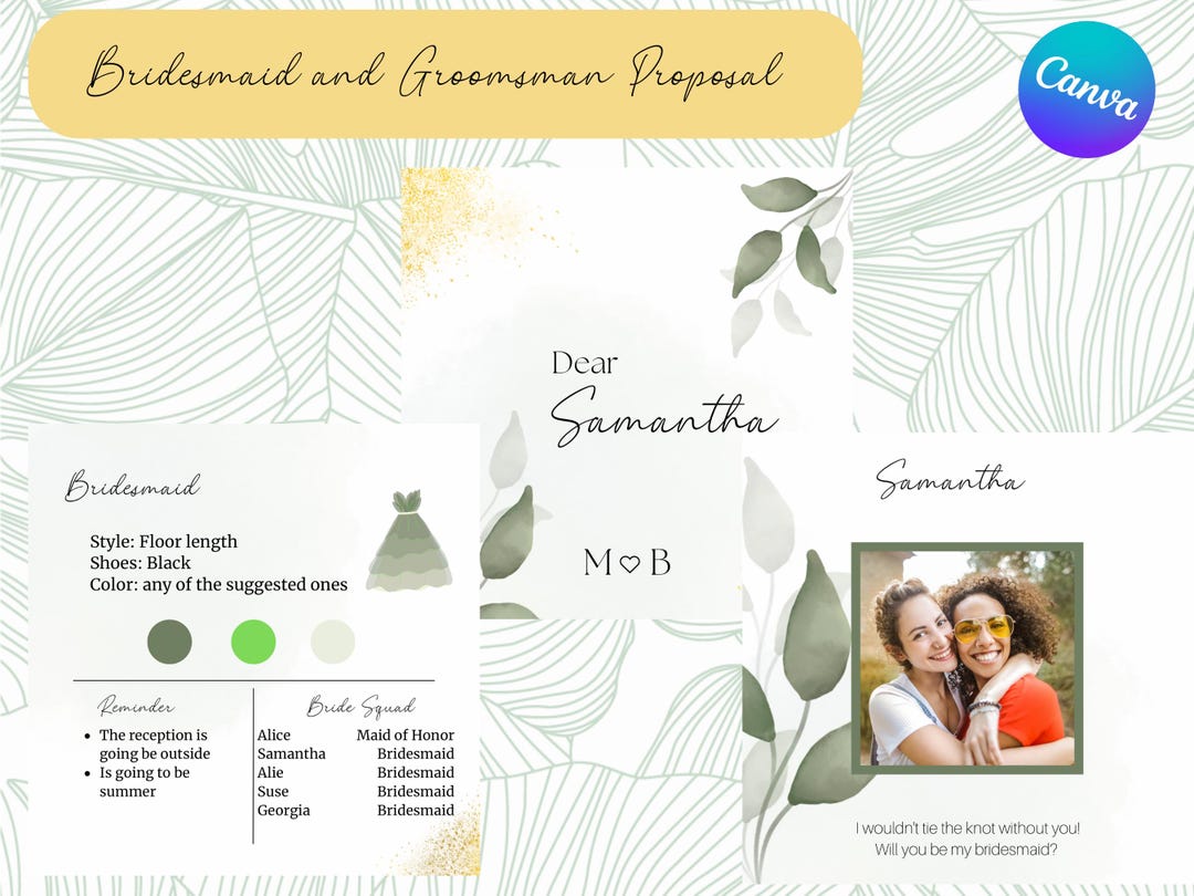 Bridesmaids Infocard, Wedding, Invitations, Save the Date, Bridesmaids ...