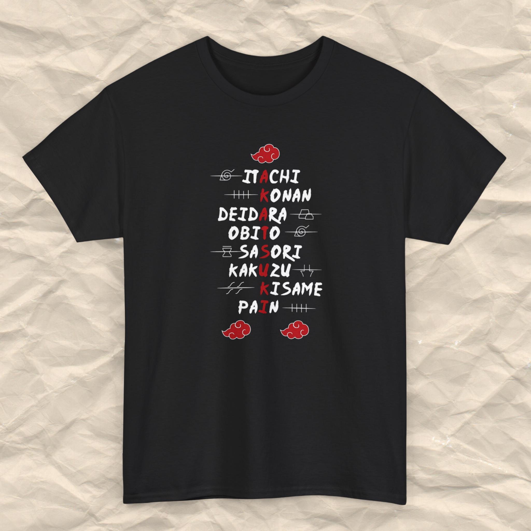 Naruto Akatsuki Tshirt,anime Akatsuki Fanmerch,ninja Clan Shirt ...