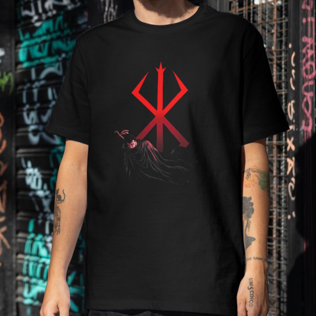 Berserk T-shirt, Guts Cloak Shirt, Berserk Symbol Shirt, Dark Fantasy ...