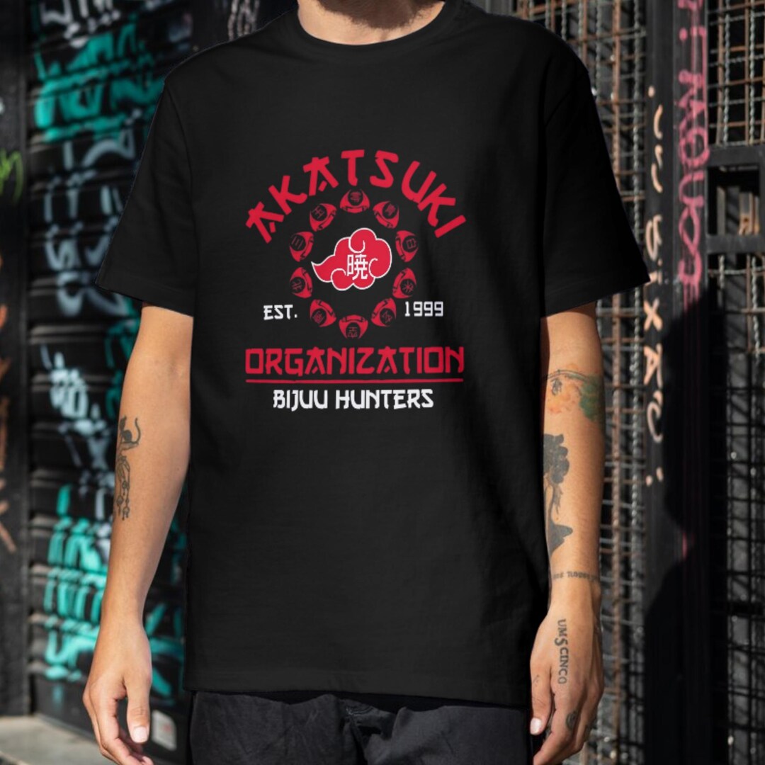 Naruto T-shirt,akatsuki Organization Shirt,bijuu Hunter Shirt,anime ...