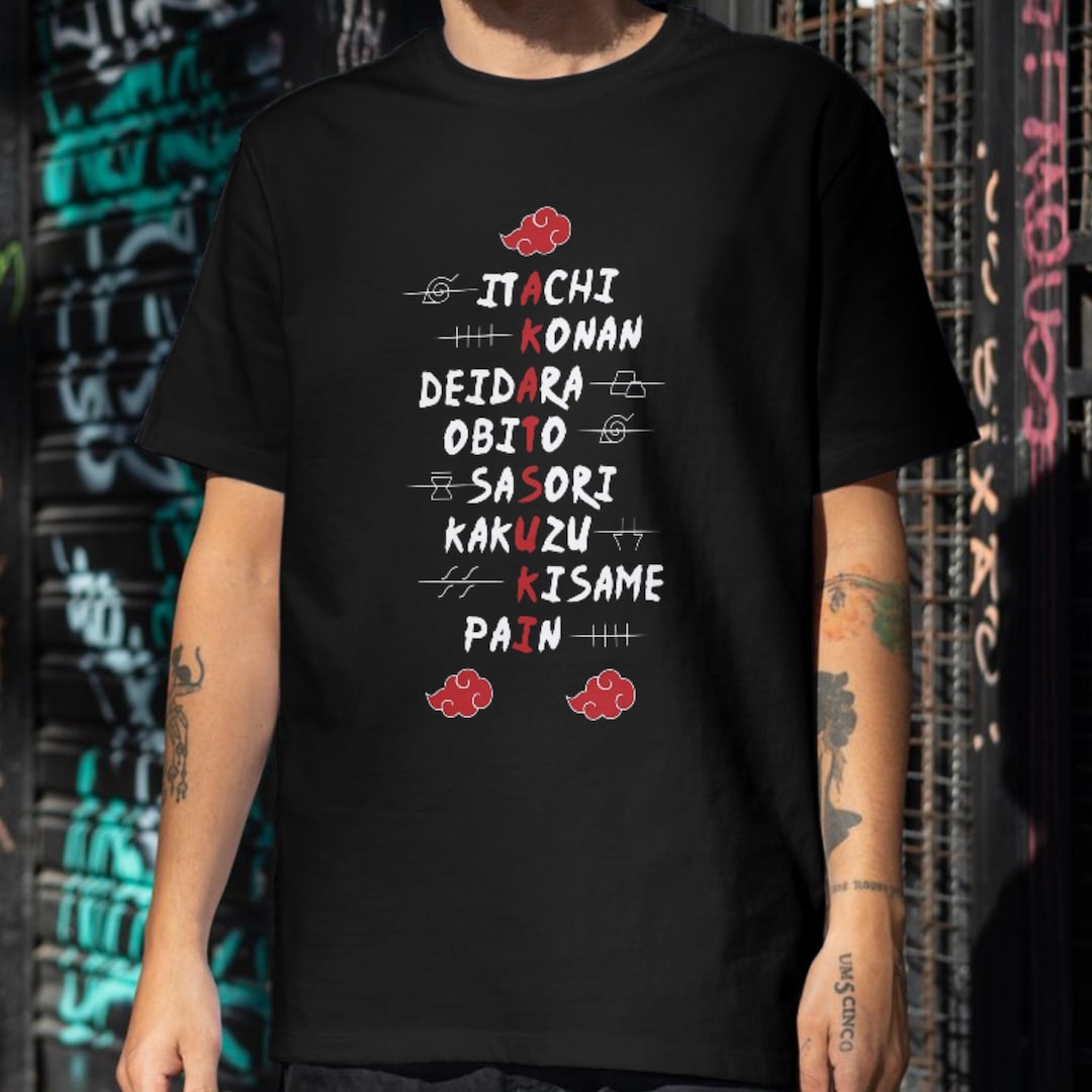 Naruto Akatsuki Tshirt,anime Akatsuki Fanmerch,ninja Clan Shirt ...