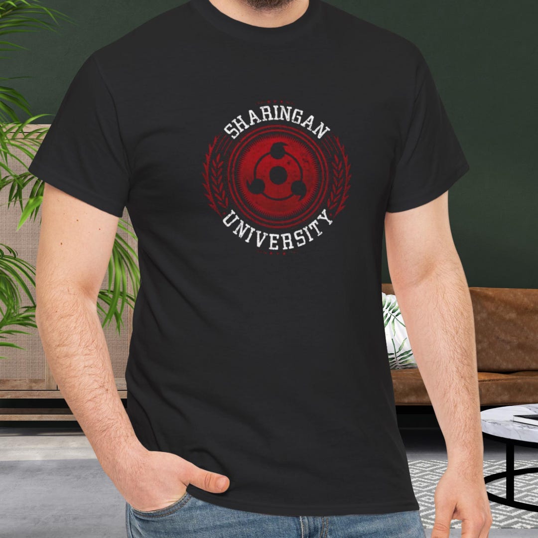 Naruto T-shirt, Sharingan University Shirt, Anime Shirt, Uchiha Clan ...