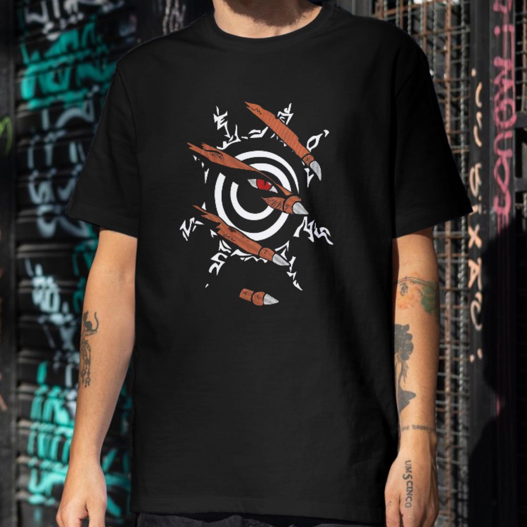 Naruto Kurama Seal Tshirt,anime Nine Tails Design,kyuubi Claw Marks ...