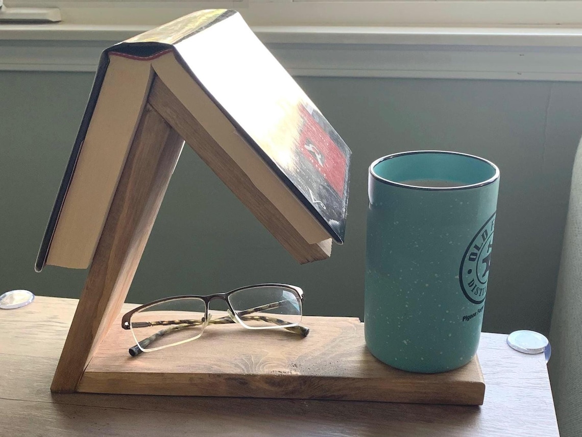 Handmade Wooden Book Holder: Rustic Tablet & E-reader Stand - Etsy
