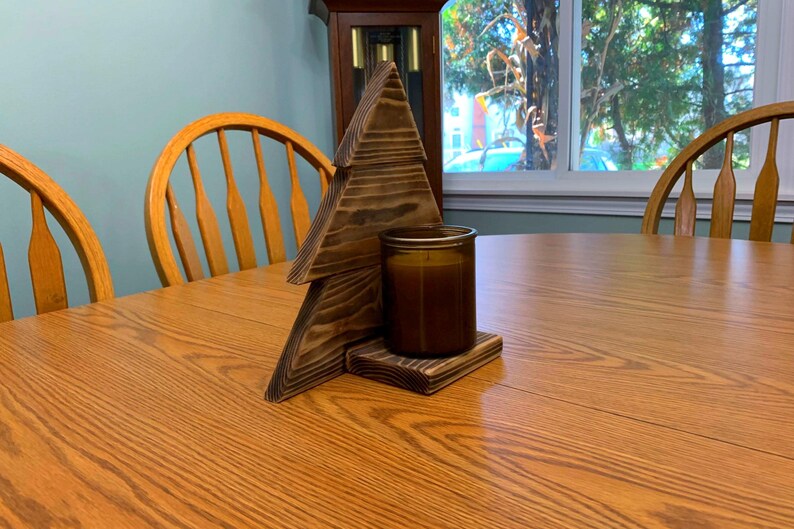 Wood Christmas Tree Candle Stand - Handmade Christmas Decoration ...