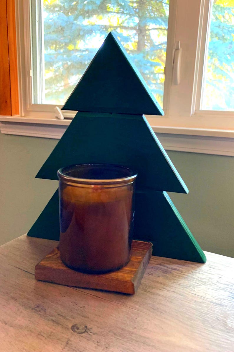 Wood Christmas Tree Candle Stand - Handmade Christmas Decoration ...