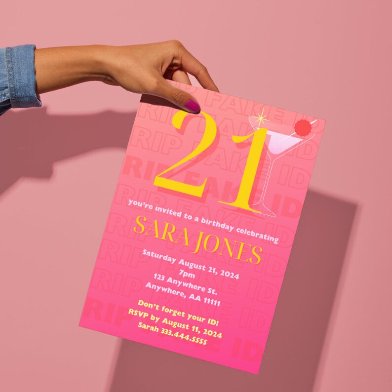 21st Birthday Invitation - Etsy