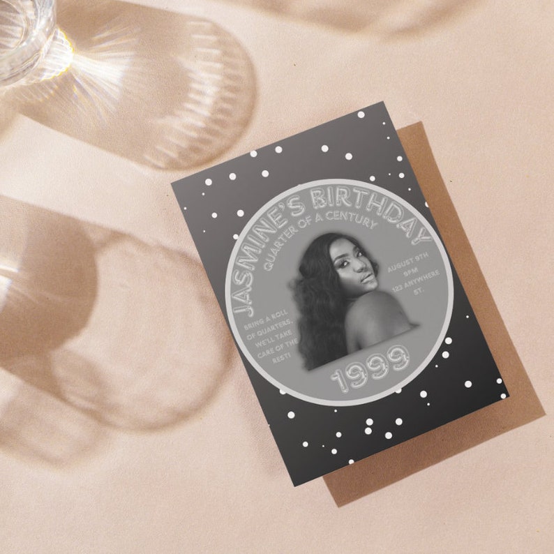 25th Quarter of a Century Birthday Invitation - Etsy