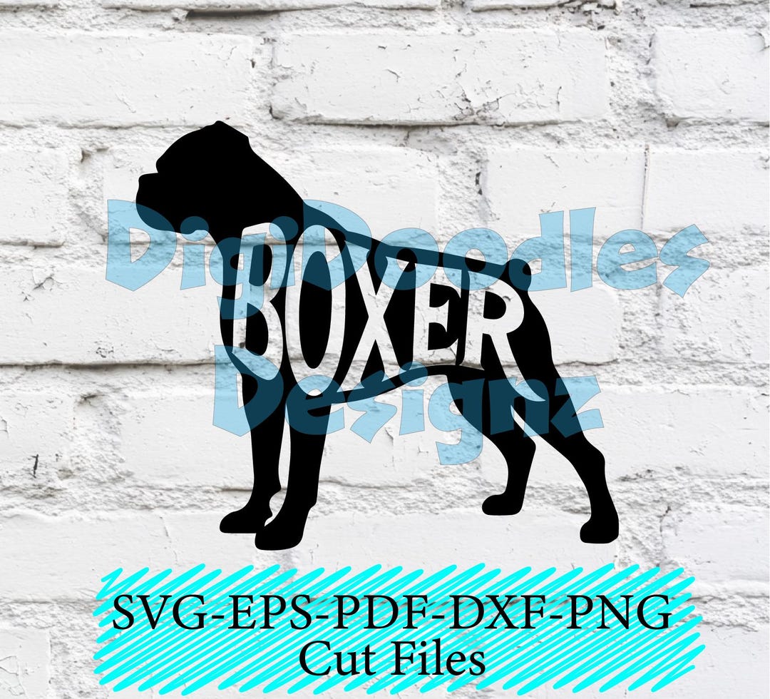 Boxer Dog SVG Cut File Cricut Silhouette Laser Engraving Etching PNG ...