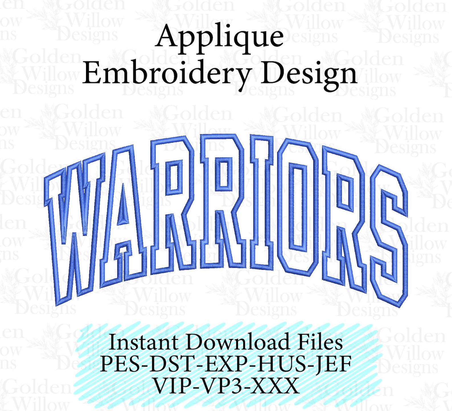 Arched Warriors Applique Machine Embroidery Design for Sweatshirts Tote ...