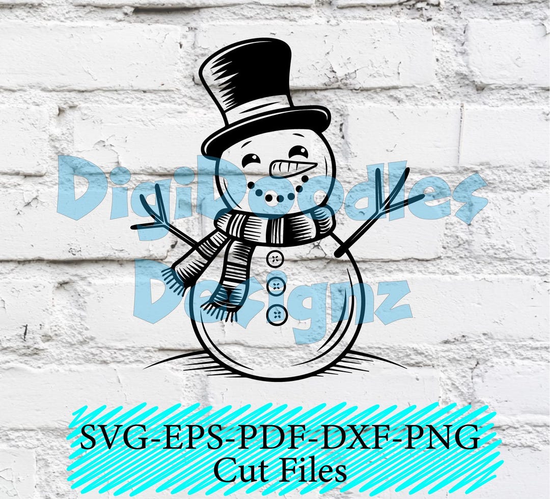 Cute Smiling Snowman SVG Cut File - Etsy