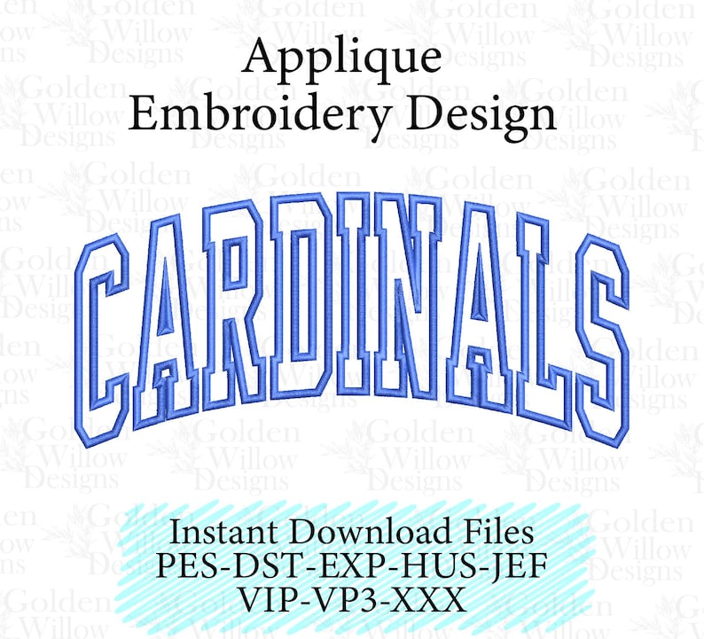 Arched Cardinals Applique Machine Embroidery Design for Sweatshirts ...