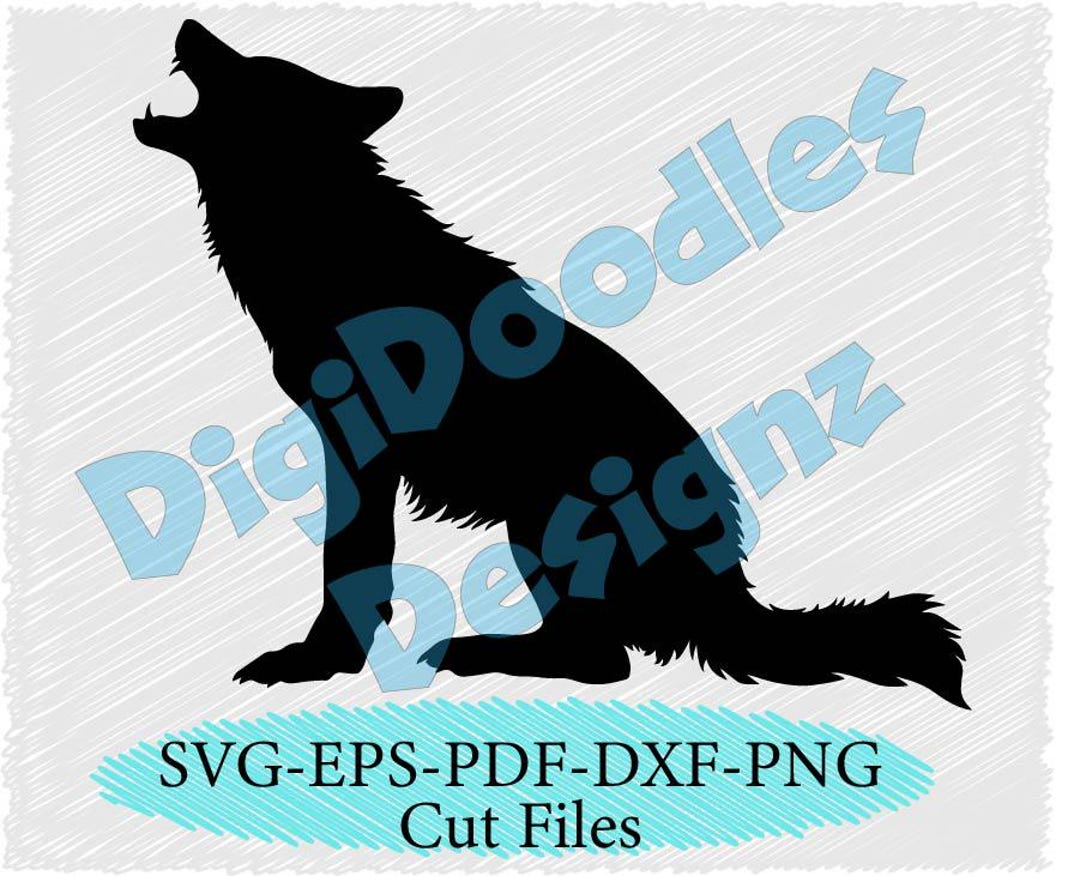 Howling Wolf Silhouette SVG Cut File - Etsy