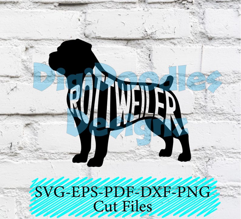 Rottweiler Dog SVG Cut File Cricut Silhouette Laser Engraving Etching ...