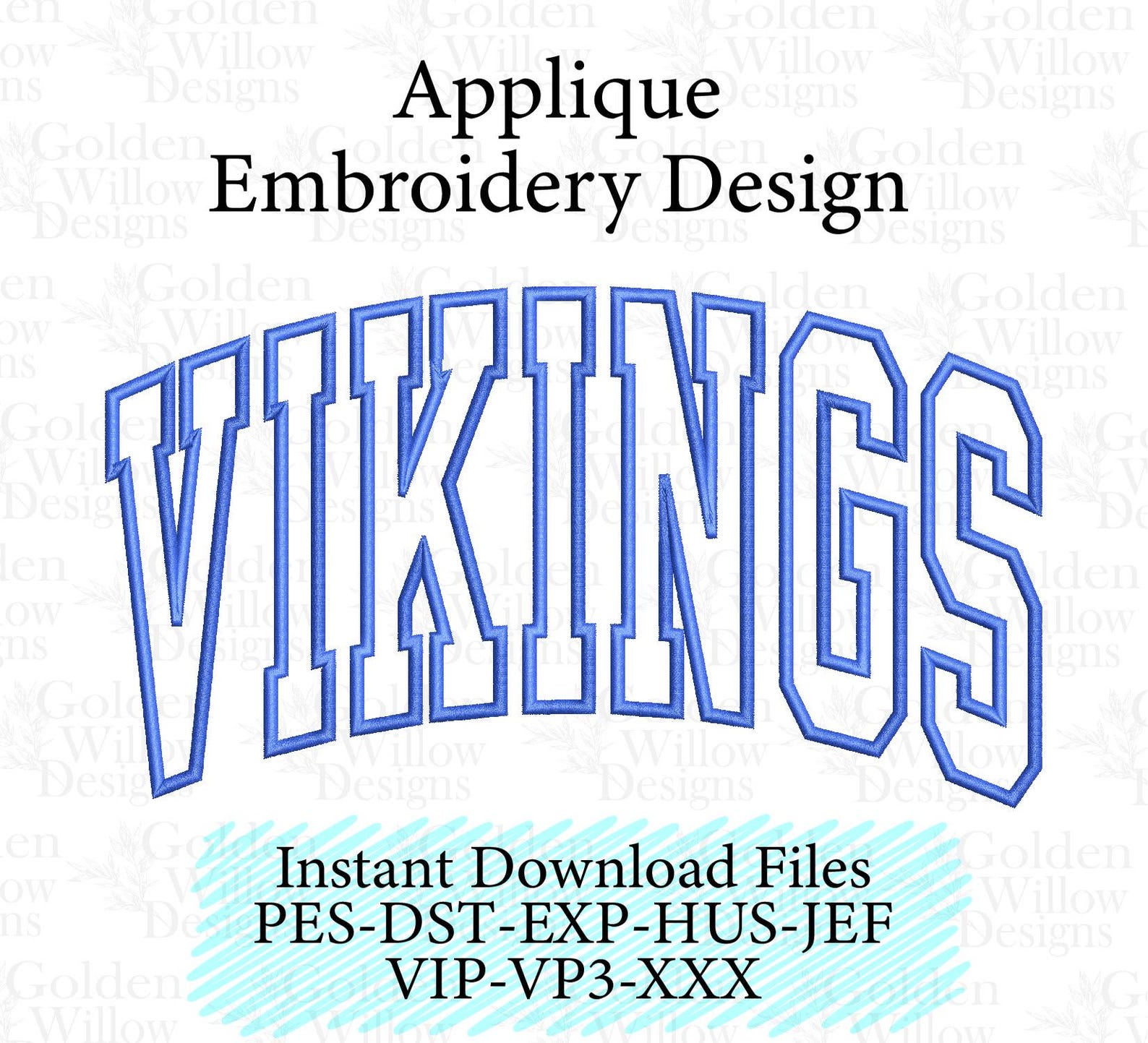 Arched Vikings Applique Machine Embroidery Design for Sweatshirts Tote ...
