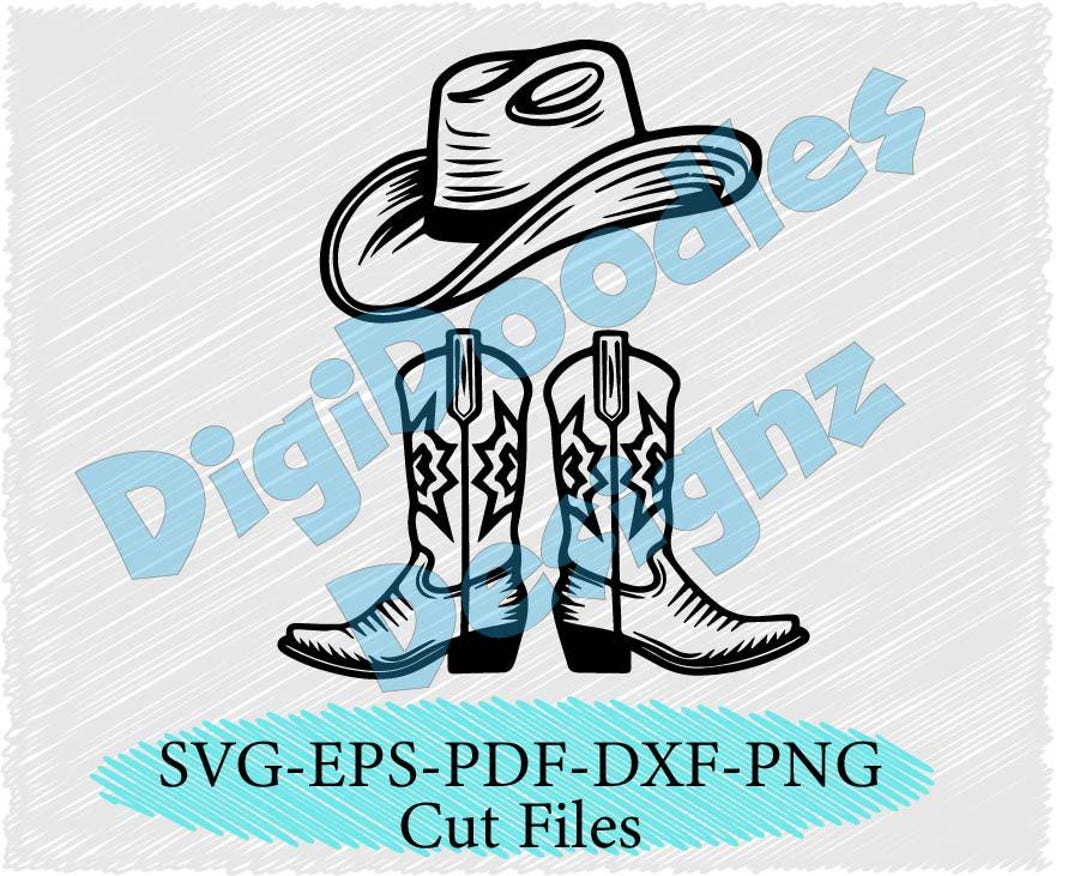 Cowboy Hat & Boots SVG Cut File - Etsy