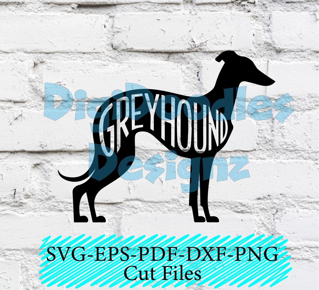 Greyhound Dog SVG Cut File Cricut Silhouette Laser Engraving Etching ...