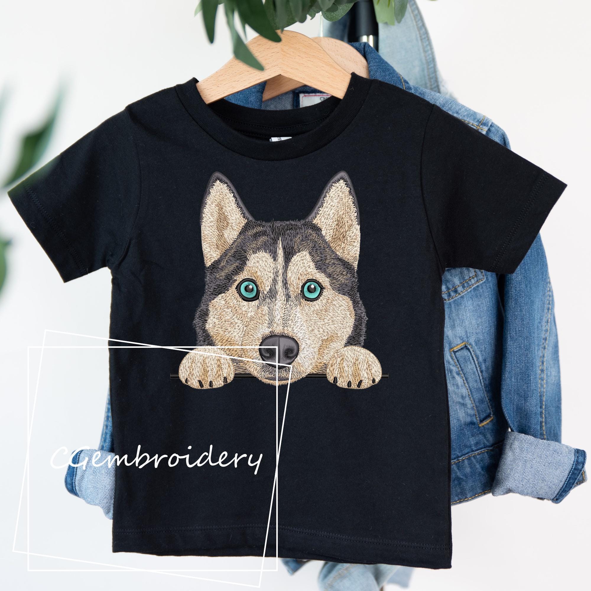 Husky Dog Embroidery Design, Cute Husky Dog Embroidery File Husky Dog ...