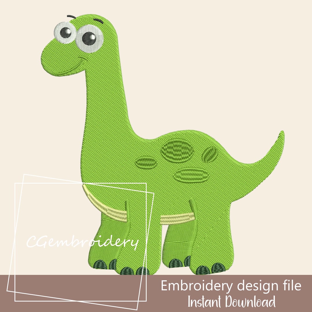 Cute Little Dinosaur Embroidery Design, Baby Dinosaur Embroidery File ...