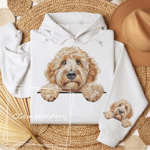 Goldendoodle Embroidery Design, Cute Golden Doodle Dog Embroidery File ...