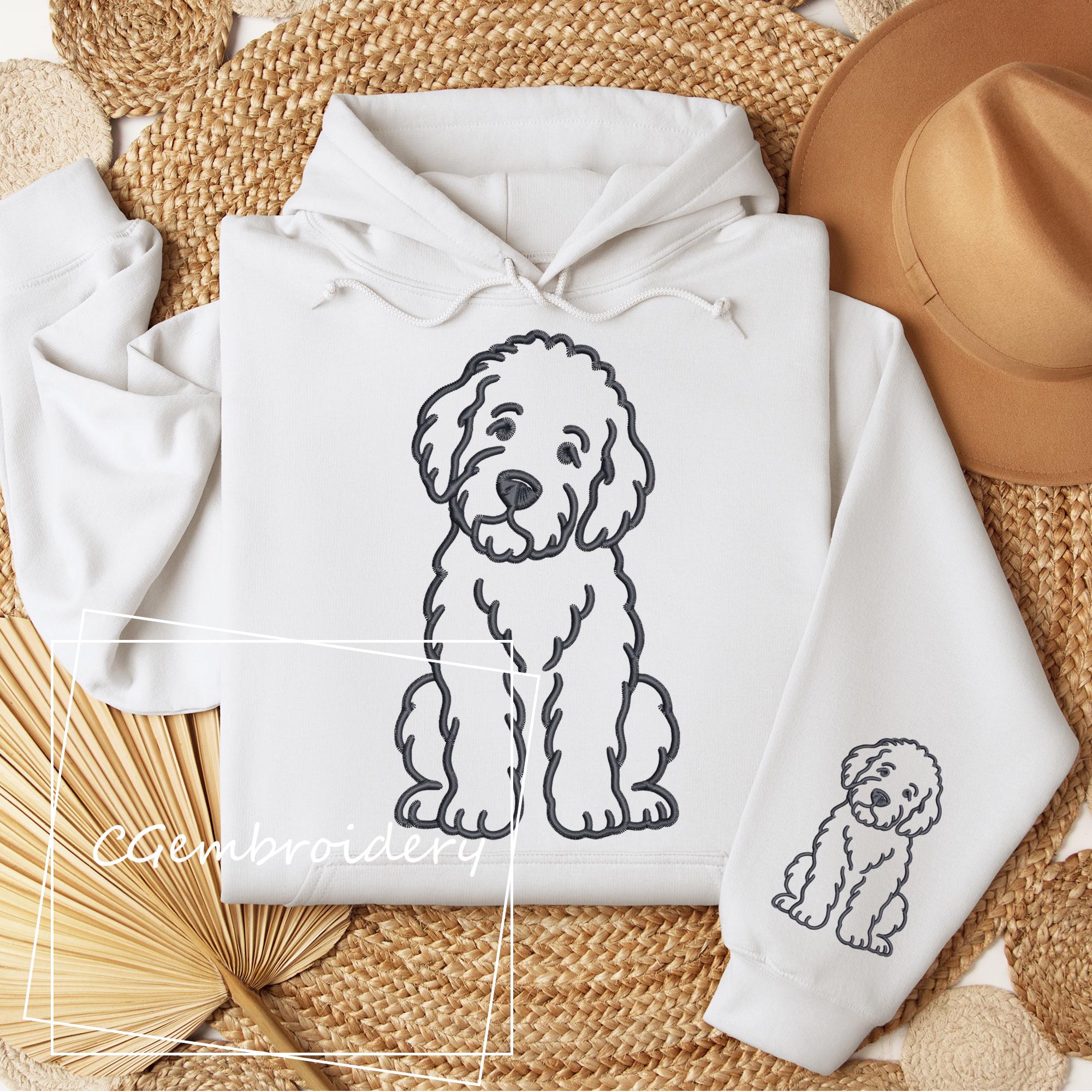 Goldendoodle Embroidery Design, Line Art Golden Doodle Dog Embroidery ...