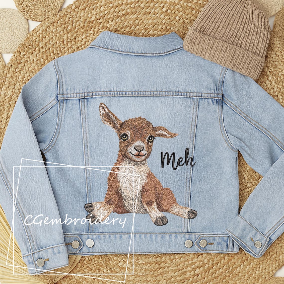 Goat Meh Embroidery File, Farm Animals Embroidery Pattern, Cute Farm ...
