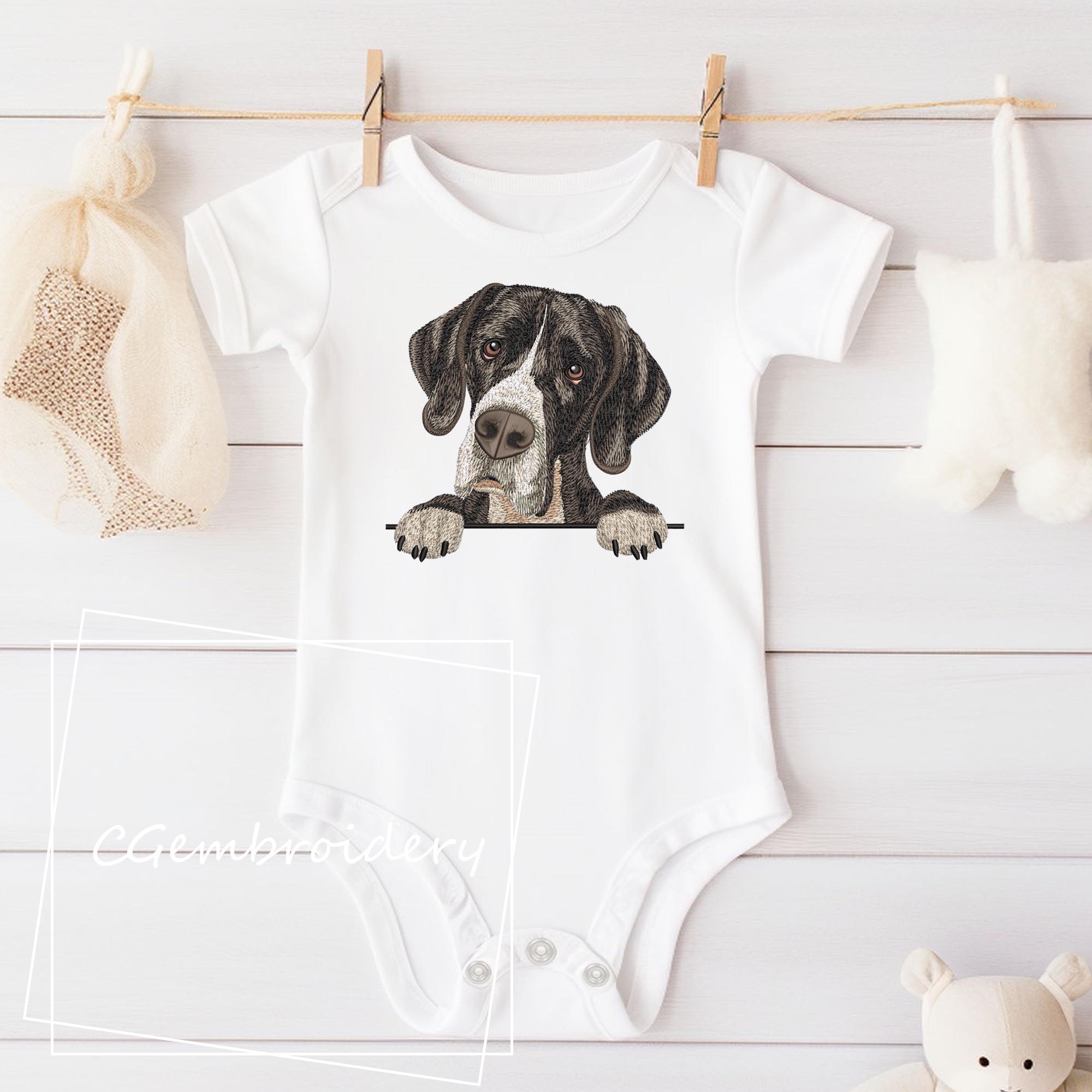 Great Dane Dog Embroidery Design, Cute Dane Peeking Embroidery File ...