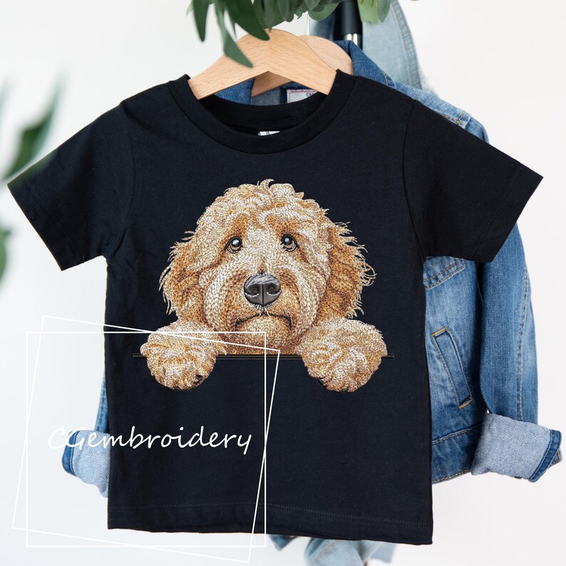Goldendoodle Embroidery Design, Cute Golden Doodle Dog Embroidery File ...
