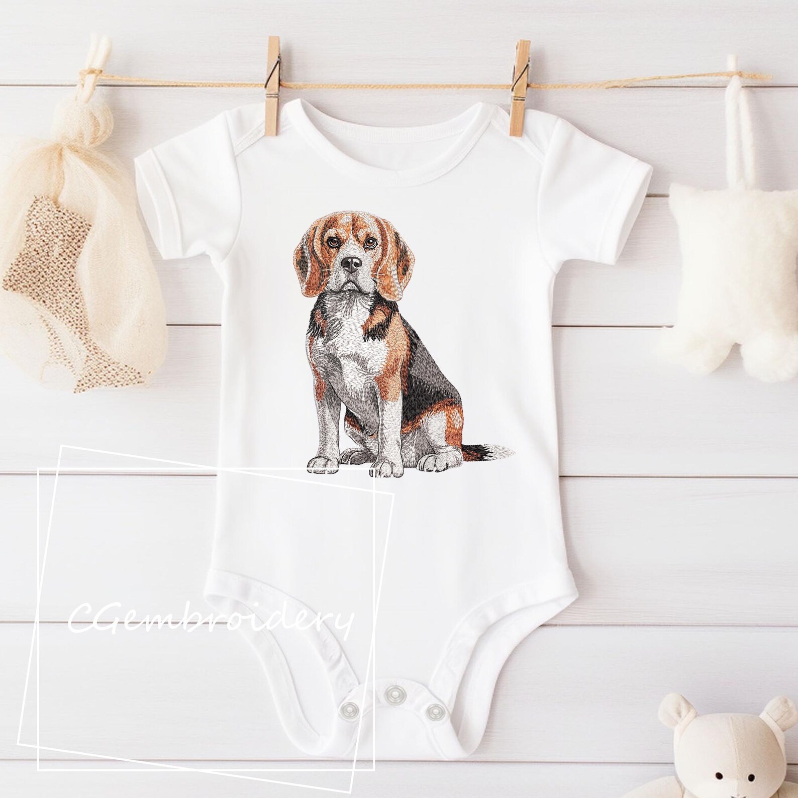 Beagle Dog Embroidery Design, Hunting Dog Embroidery File, Beagle Dog ...