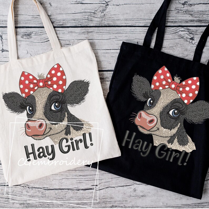Funny Cow Embroidery Design, Holstein Cow Embroidery File, Heifer ...